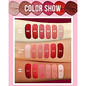 Matte Liquid Lipstick for Women, 1Pcs Highly Pigmented Color Lip Stain Tint, Super Velvet Matte Lip Gloss, Up to 16H Wear, Long Lasting Waterproof Smudge-proof, Non-Stick Cup Lip Makeup-01# Nude Pink