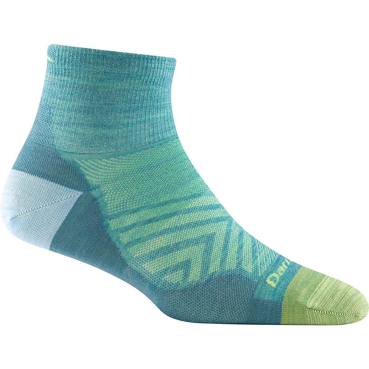 Darn Tough Women's 1/4 Ultra-Lightweight Run Sock (Style 1044) - Aqua, Medium