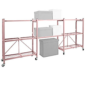 Origami Connection Bridge Racks for R3 Series 3-Shelf Small Storage Rack | Extend Your Racks 31 inches | (2 Pack) - Rose Gold