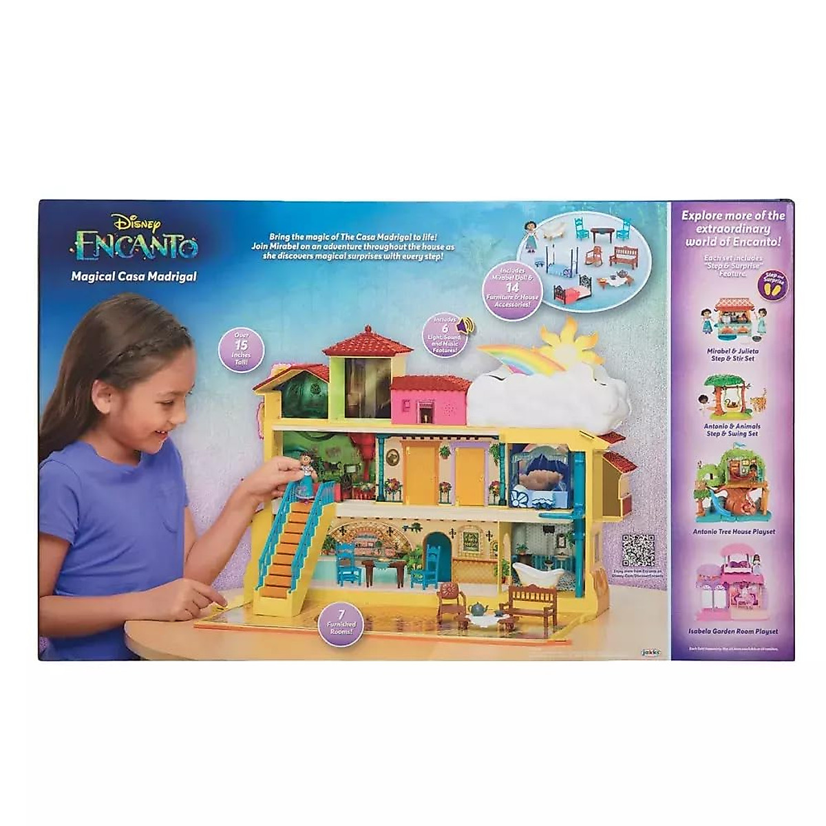 Disney Encanto Magical Madrigal House Playset with Mirabel Doll & 14 Accessories - Features Lights, Sounds & Music!