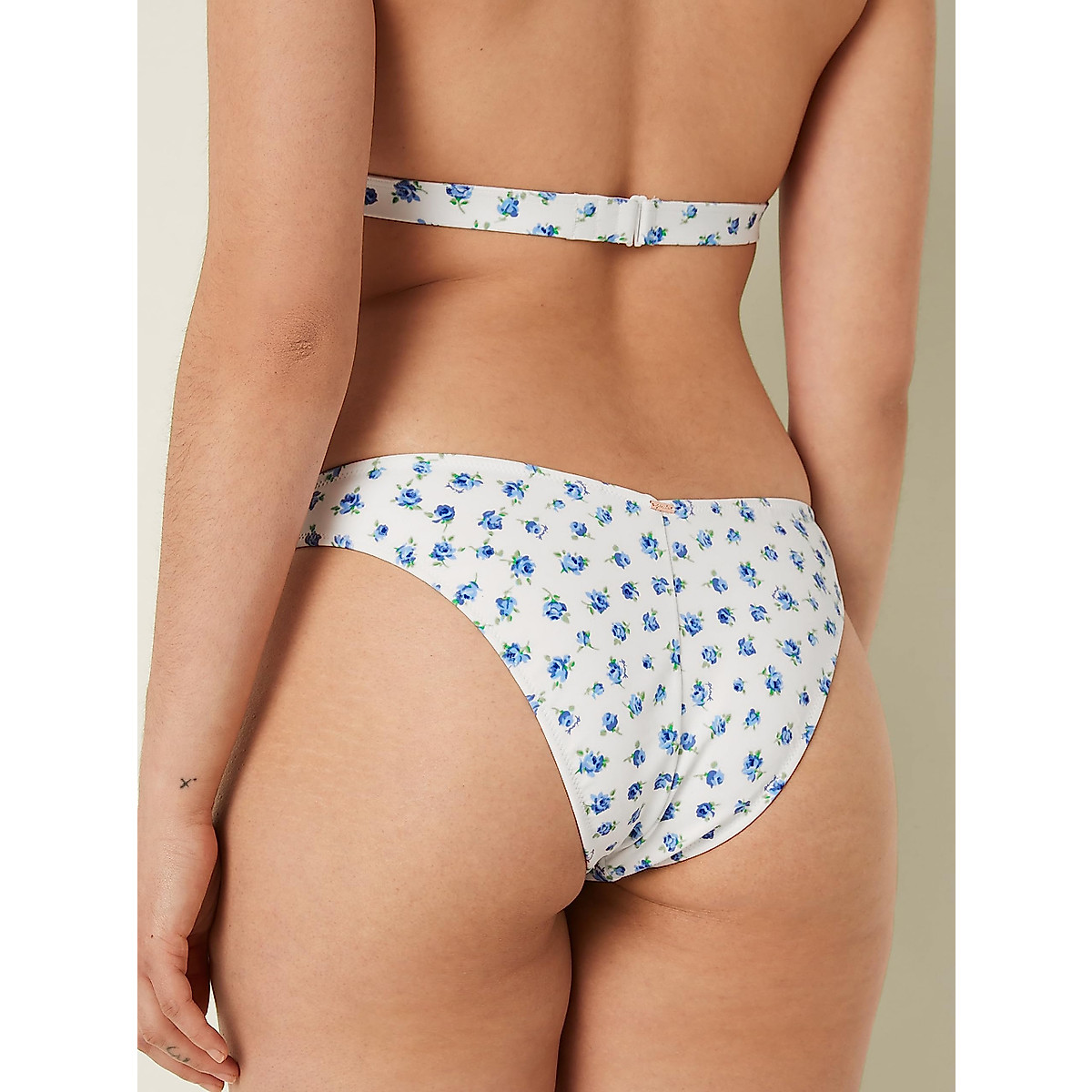 Victoria's Secret Pink V Front Itsy Bikini Bottom, Swimsuit for Women, Minimal Coverage Bathing Suit Bottoms for Women, Morning Sky Floral (XS)