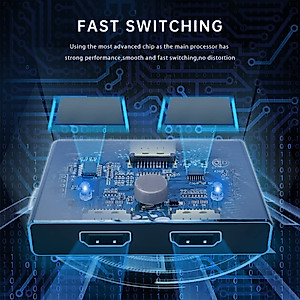 AAXY HDMI Switch 4k 120hz, Ultra Hd 8k High Speed 48gbps, HDMI 2.1 Directional Button Switch, 2 in 1 Out Supports 3D 8K@60Hz 4K@120Hz, Compatible for PS5 PS4 Projectors Monitor Blu-ray Player Xbox