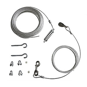 Petest 60ft Trolley Runner Cable for Heavy Dogs Up to 125 Pounds