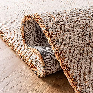 SAFAVIEH Abstract Collection 5' x 8' Ivory / Rust ABT340P Handmade Premium Wool Area Rug