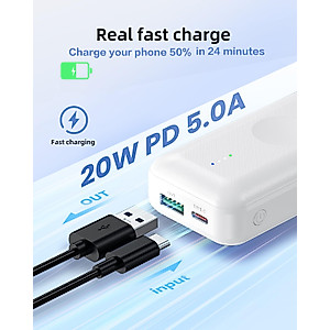 10000mAh Portable Apple Watch Charger,Mini Wireless Charger for iWatch,Fast Charging Power Bank with Built in Cable, Compatible with Apple Watch Series 9/Ultra/ 8/7/6/Se/5/4/3/2/iPhone/Samsung