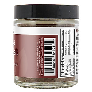 Viva Doria Alder Smoked Sea Salt, Alderwood Smoked Salt, Fine Grain, 5 Oz Glass Jar
