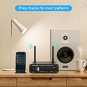 Fosi Audio T10 2.1CH WiFi(Support Airplay 1 and Spotify) TPA3116 Bluetooth 5.0 Stereo Receiver Amplifier 24bit 192 kHz 2.4G Wi-Fi Routing Module Wireless Multiroom/Multi-Zone Audio Amp 100Wx2
