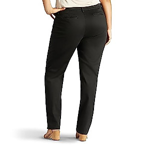 Lee Women's Plus Size Relaxed Fit All Day Straight Leg Pant, Black, 18W Medium