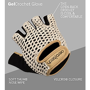 AERO|TECH|DESIGNS | Crochet Cycling Gloves | Extra Thick Gel Padded Palms | Medium | Black