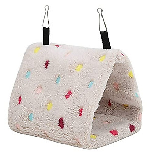 TATBUL Pets Hammocks Plush Hamster Hammock Warm Small Pets Hanging Nest Parrots Myna Birds House Cage Hanging Bed (Size : Medium)