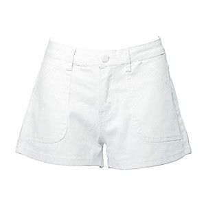 New Washed Shorts ,THENLIAN Women Washed Solid Short Mini Jeans Denim Pants Shorts(XXL, White)