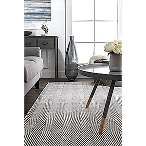 nuLOOM Hand Loomed Kimberley Area Rug, 4' x 6', Grey