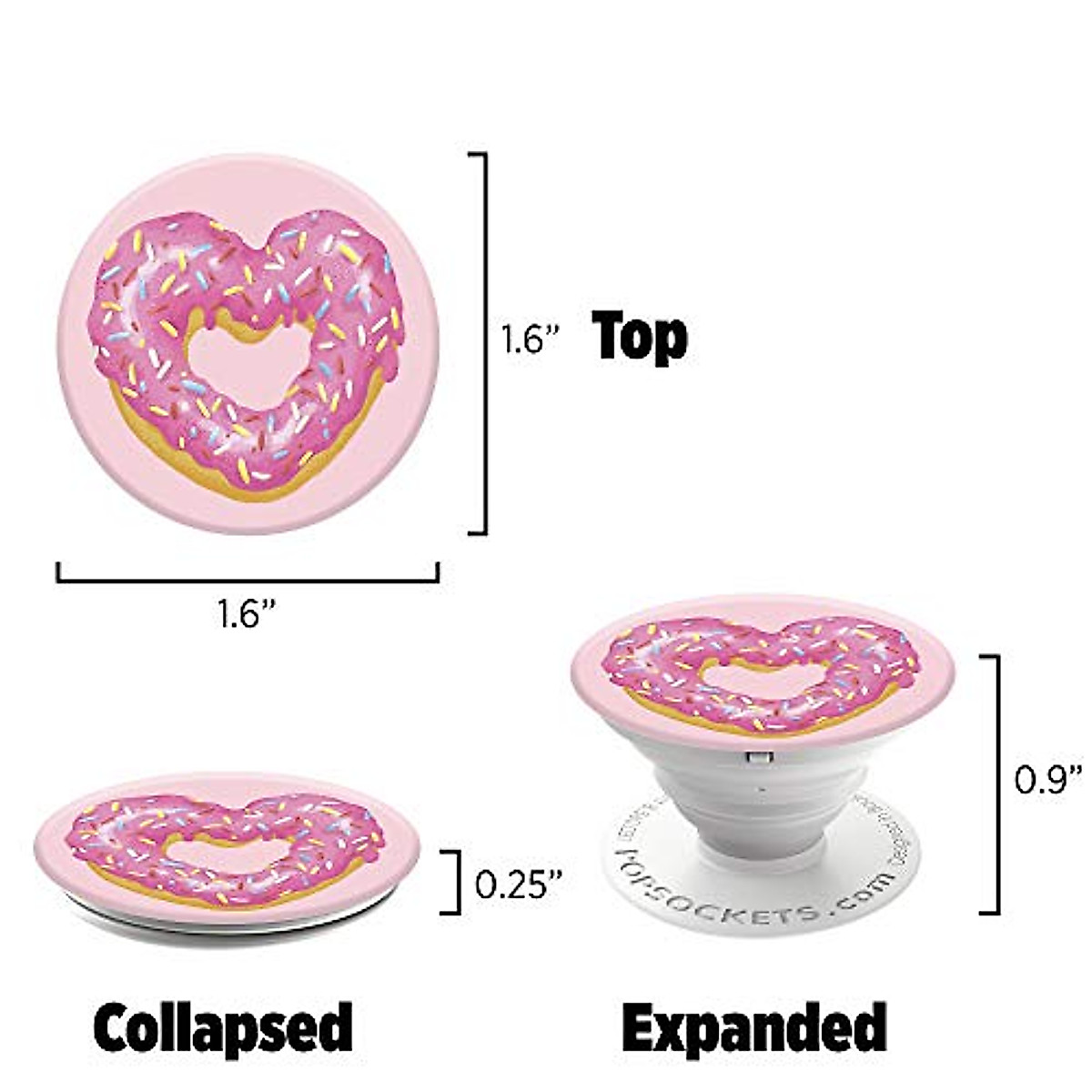 PopSockets: Collapsible Grip & Stand for Phones and Tablets - Strawberry Heart Donut