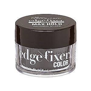 KISS COLORS & CARE Color Edge Fixer 1.01 oz. (30mL) Travel Size - Natural Black, Hides Grays & Fills In Hairline, Moisturizing, No Flakes, 24 Hour Maximum Hold, Natural Results, Keep Edges In Check