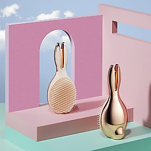 Mellotory, Tangle Rabbit Brush (Pink-Soft Bristles), Gentle Touch Detangler Hair Brush for Men Women & Kids. Soft Bristles for Sensitive Scalp. Wet & Dry Hair. Scalp Massager Brush, Detangling Brush for Adult and Kids Hair