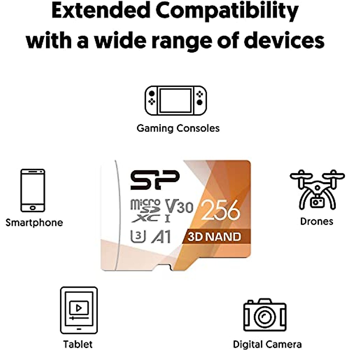 Silicon Power 2-Pack 256GB Micro SD Card U3 Nintendo-Switch Compatible, SDXC microsdxc High Speed MicroSD Memory Card with Adapter
