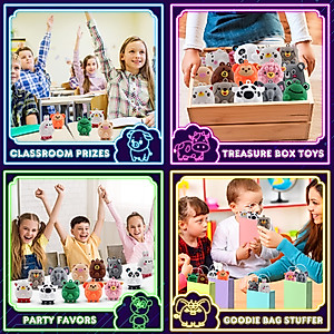 12 PCS Light Up Party Favors for Kids,3D Animal Pop Toys,Goodie Bags Stuffers for Kids,Pinata Stuffers Carnival Prizes,Fidget Toys Bulk,Prize Treasure Box Toys for Classroom,Suction Toys for Toddlers