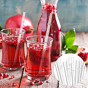 100 Pack Reusable Plastic Straws Clear Straws for Tumblers Hard Drinking Straw for Tall Cups Tumblers Transparent Replacement Drinking Tumbler Straws with 5 Cleaning Brush Straw Cleaner 11 Inch