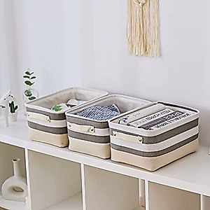 SOUJOY 4 Pack Storage Baskets for Closet, Foldable Fabric Storage Bin with Handles, 15.9" L x 12" W x 8.3" H Shelf Organizer Box for Nursery Toy, Home, Office