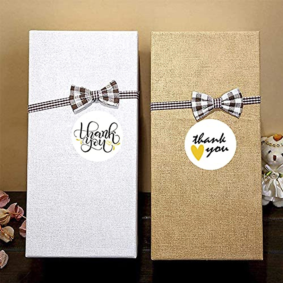 Thank You Sticker roll, Business Sticker, Bubble Envelope and Gift Bag Packaging Label, 3 Different Flower Patterns. 500 Sheets per roll, 1.5 inches in diamete, 4style