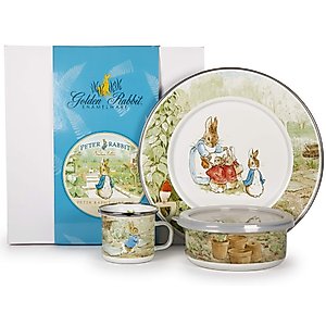 Golden Rabbit Enamelware - 3-piece Child Dinner Set (Peter Rabbit)