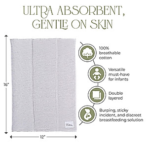 Comfy Cubs Muslin Swaddle Blankets and Burp Cloths 6 Pack Large 100% Cotton Bundled