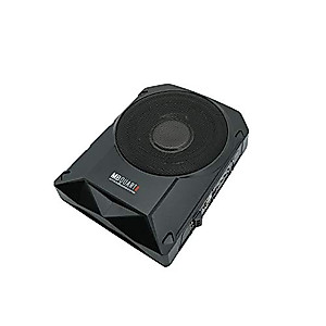 MB Quart RW-108A 600W Reference Series 8" Slim Low Profile Compact Under-Seat 4-Ohm Active Powered Subwoofer Enclosure with Built in Amplifier for Car Boat RV ATV