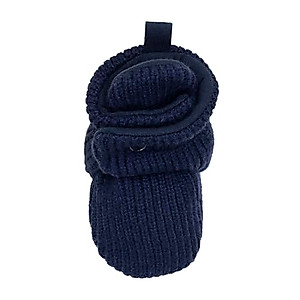 Robeez Baby Booties with Slip Resistant Soles Colby Sweater Knit Snap Booties,F23 Colby Navy,12-18 Months