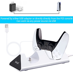 Mfupueu Charger Station for PS5 Controller Dualsense Controller, Upgrade PS5 Controller Charger