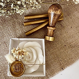 White Rose Petal Soy Wax Candles in Bulk - Scented Wedding Favor, Bridal Shower Baby Shower Birthday Gift - Dried Flower, Wax Stamp (10 Pieces)