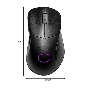 Cooler Master MM731 Wireless Gaming Mouse Black, Adjustable 19,000 DPI, Palm|Claw Grip, 2.4GHz|Bluetooth, PixArt Optical Sensor, Ultraweave Cable, PTFE Feet, RGB Lighting (MM-731-KKOH1)