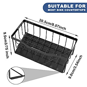 Vanwood Sponge Holder for Kitchen Sink with Auto Draining Tray, Sink Caddy Kitchen Sink Cocina Organizer, Self Drain Dish Soap Sponge Caddy for Counter