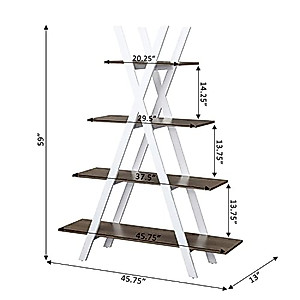 Convenience Concepts Oxford A Frame Bookshelf, Driftwood/White