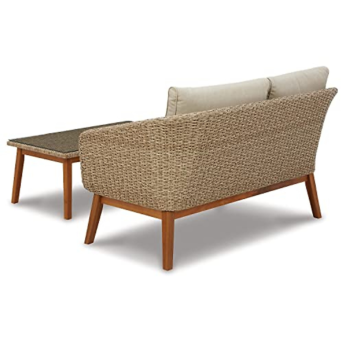 Signature Design by Ashley Crystal Cave Loveseat with Table Set of 2, 0, Beige