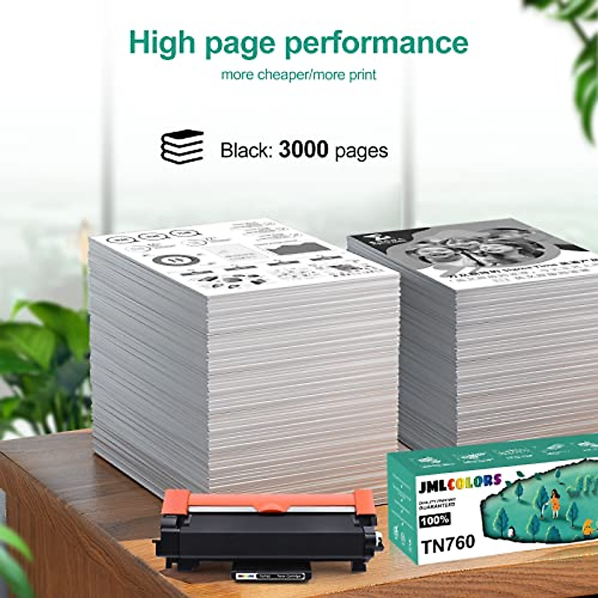 JMLCOLORS Compatible Brother TN760 Toner Replacement for High Yield TN-760 TN-730 TN760 TN730 Cartridges Work for DCP-L2550DW MFC-L2710DW HL-L2390DW HL-L2370DE MFC-L2750DW MFC-L2730DW Printer (2-Pack)