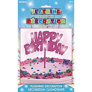 Pink Happy Birthday LED Flashing Pick - 10.25", 1 Piece - Perfect for Birthday Celebrations