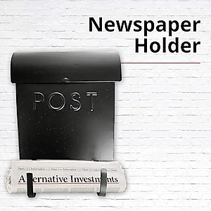 NACH Mailboxes for Outside Wall Mount, 12 x 11.2 x 4.5 inch, Black Mailbox, Waterproof Mailbox with Outdoor Newspaper Holder - The Euro Mailbox
