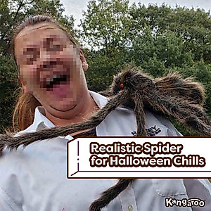 Kangaroo Giant Spider Halloween Decorations- Big Spider Decoration Outdoor Indoor-Porch Spider, Scary Spider, Huge Spider, Giant Spider for Halloween Black, 5 feet