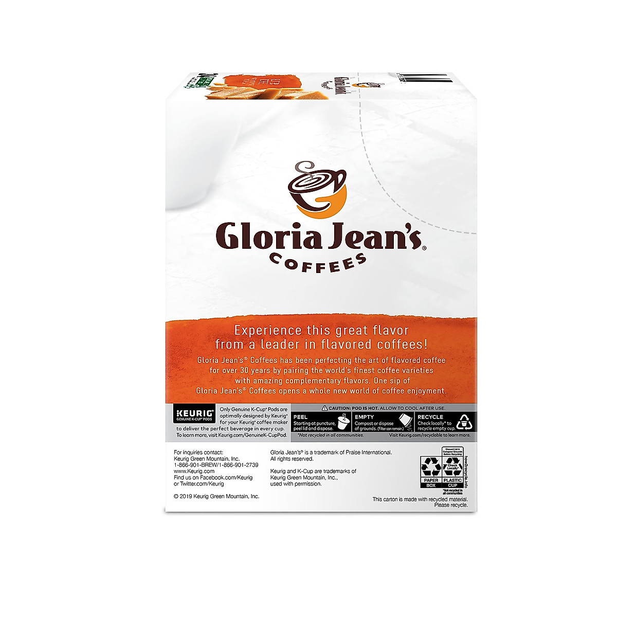 Gloria Jean's Coffees Butter Toffee, Single-Serve Keurig K-Cup Pods, Flavored Medium Roast Coffee, 96 Count, 24 Count (Pack of 4)