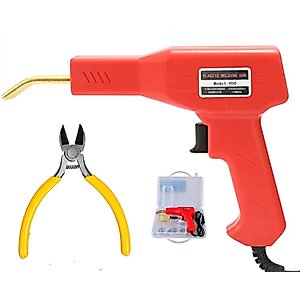 JIANPING Plastic Welder Kit for Car Bumper Repair, Hot Stapler Welding Gun, Plastic Welding Repair Kit with Carry Case (Red)
