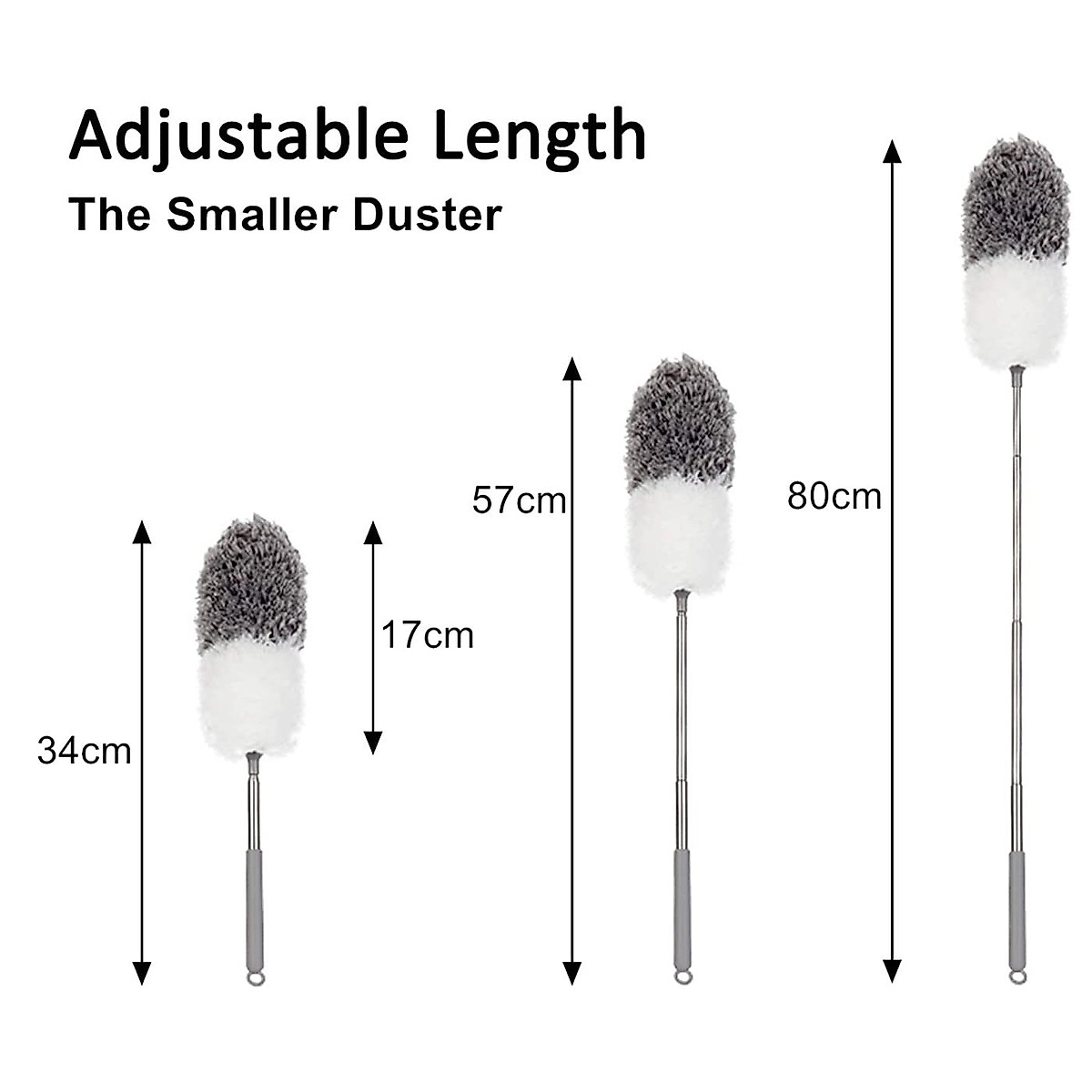 BOOMJOY Microfiber Feather Duster with Extendable Pole, 100" Telescoping Cobweb Duster for Cleaning, Bendable Head, Scratch-Resistant Cover, Washable Duster for Ceiling, Fan, Furniture