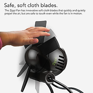 Vornado Zippi Small Personal Fan for Desk, Nightstand, Tabletop, Travel, Black