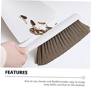 COLLBATH 1 Set Small Broom Mini Dustpan and Brush Household Floor Cleaners Mini Cleaning Broom Sofa Broom Mini Keyboard Mini Saucepan Clip Door Handle Pet Dustpan The Pet White