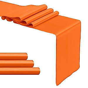 4-Pack Orange Satin Table Runner 12 x 108 Inch Long Bright and Smooth Silk Fabric Table Runner for Wedding Banquet Birthday Party Decoration