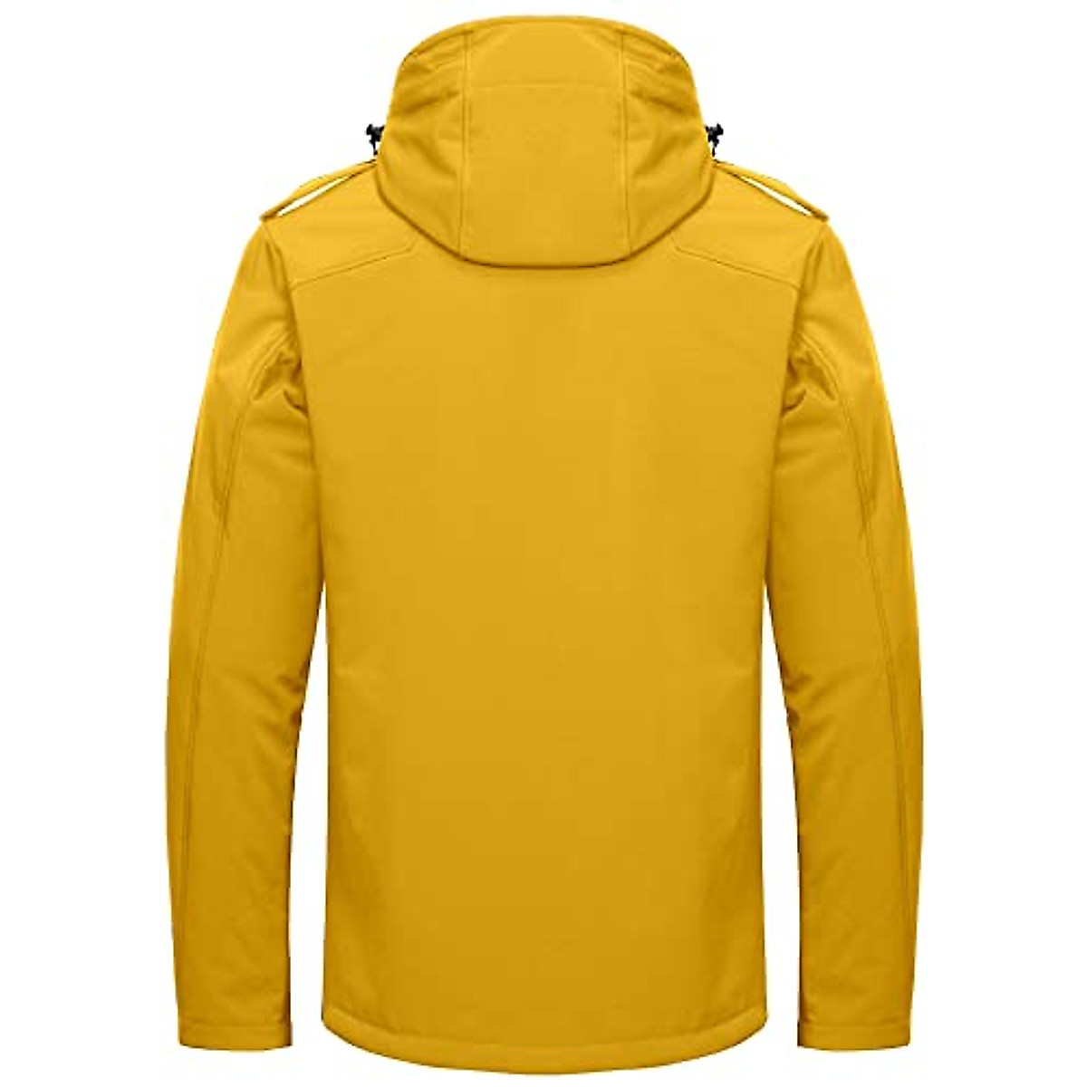 Little Donkey Andy Men's Warm Winter Softshell Jacket Windproof Mountain Ski Snow Coat with Removable Hood Yellow L