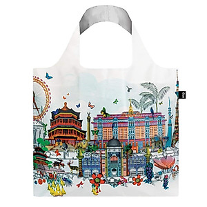 LOQI Kristjana S Williams Interiors Reusable Shopping Bags, (Set of 3), New York, London, Skyline