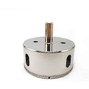 Drilax 2-1/2 inch Diamond Coated Drill Bit Hole Saw Ceramic Porcelain Tile Glass Fish Tank Marble Granite Quartz Holesaw Kitchen Bathroom Shower Drilling Tool 2.5 Inch