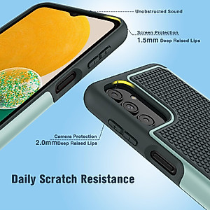 BNIUT for Samsung Galaxy A13 5G Case: Dual Layer Protective Heavy Duty Cell Phone Cover Shockproof Rugged with Non Slip Textured Back - Military Protection Bumper Tough - 6.5inch (Green)