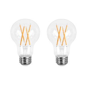 Tokira Retro LED Edison Bulb, E26 8W, Equivalent to 60W, 3000K, Dimmable, Filament Bulb,1200 Lumens, High Brightness Warm White, Transparent Glass, 2 Sets