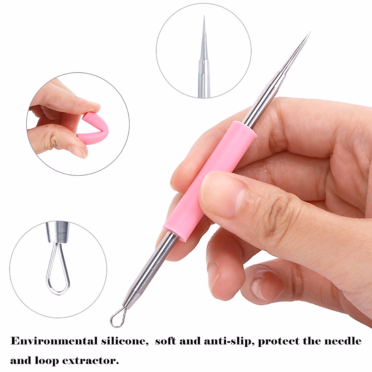 BEZOX Professional Acne Removal Needle, Whitehead & Blackhead Remover, Pimple Extractor Tool
